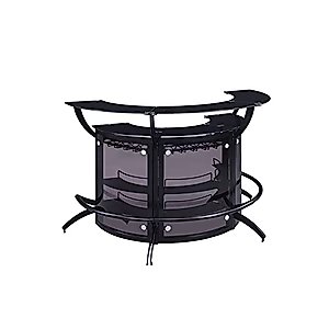 Coaster Furniture Modern Contemporary 3pc Curved Home Bar 61.75" Black ‎182135-S3