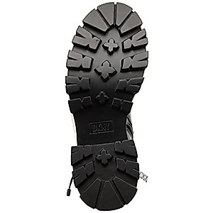 DKNY Women's Sava Lace Up Buckled Combat Boot Fashion, Black, 6