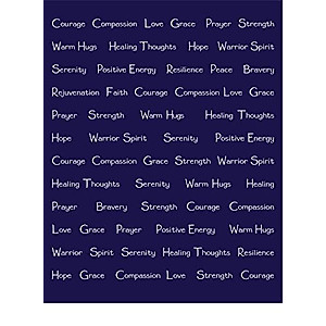 WOLF CREEK BLANKET Co. - Compassion Blanket - Strength Courage Super Soft Warm Hugs, Get Well Gift Blanket Healing Thoughts Positive Energy Love & Hope & Fluffy Comfort (50 x 65 Navy Blue)