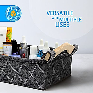 Bins & Things Felt Storage Bins Basket Set of 3 (S, M, L) Fabric Storage Organizing Baskets with Durable Handles - Home Storage Organizer Made with Thick Durable Felt Materials - Fabric Storage Basket