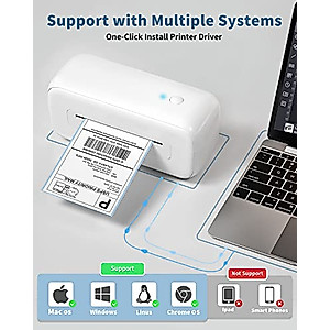 Label Printer with Thermal Pink Round Label - 1.25" x 2.25",1000 Sheets/Roll, 1 Roll
