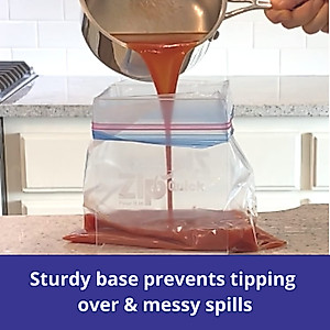 Zip Quicker Ziplock Bag Holder/Food Storage Bag Stand/Baggy Rack Holder/Hands-Free to Pour Leftovers/Filling Zip Lock Freezer Bag Stand/Bag Prep/Comes with both Gallon & Quart Sizes
