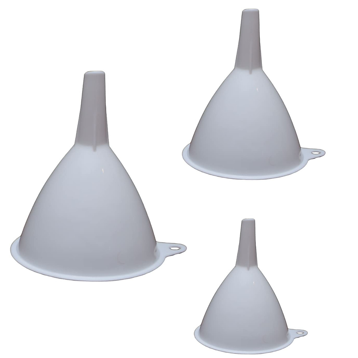 Plastic Funnels for Kitchen Use - 3 Pack of Round Kitchen Funnels for Filling Bottles, Jars & Containers - Kitchen Funnel Set with Holders - Funnels for Kitchen use Filling Bottles, Automotive Use
