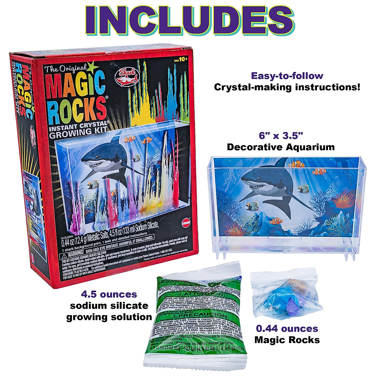 Toysmith Magic Rocks Instant Crystal Growing Kit (Assorted Styles)