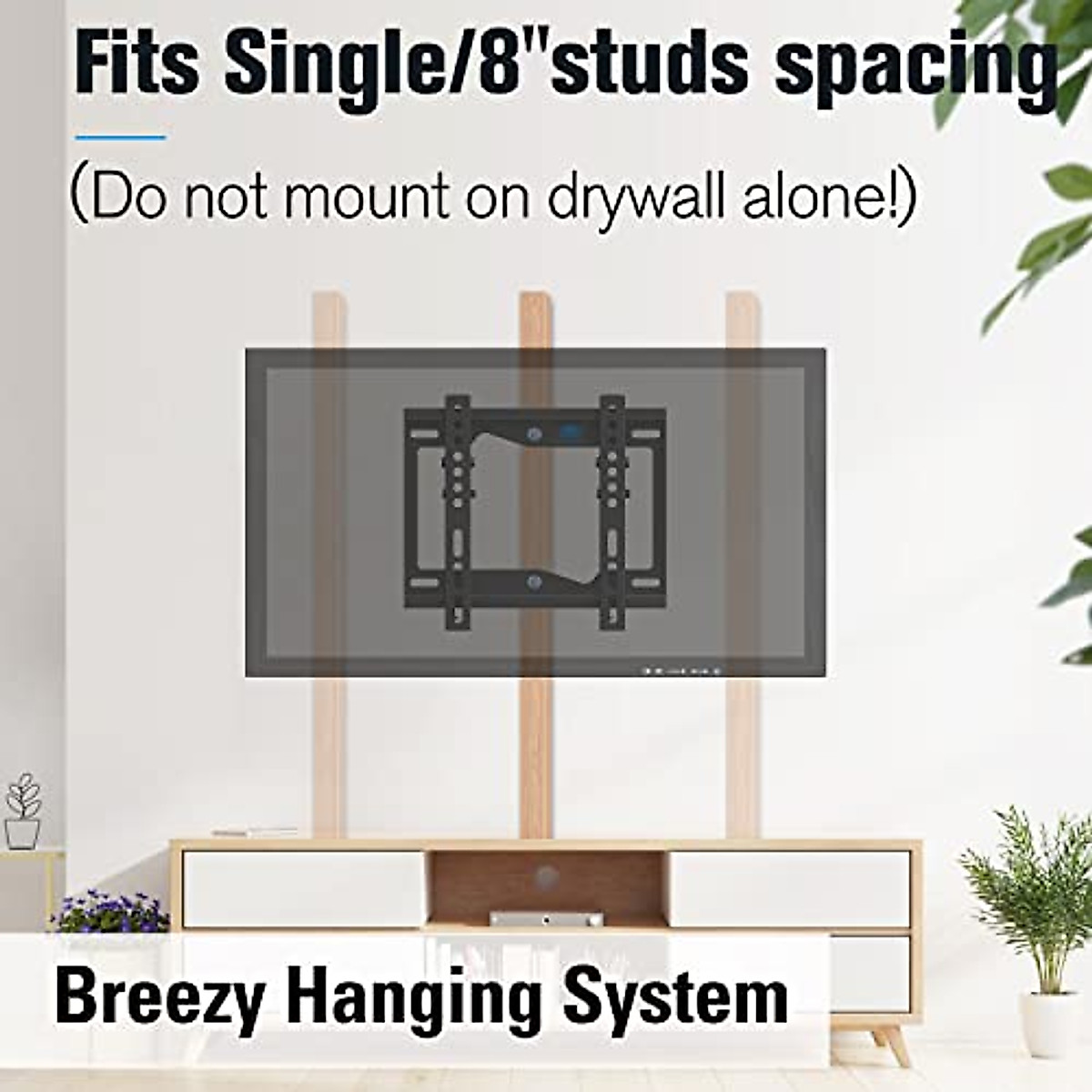 Mounting Dream TV Wall Mount for Most 17-42" TVs, Tilt TV Mount Bracket up to VESA 200 x 200mm and 44 LBS Loading, Fits for Single/ 8" Wood Studs, Low Profile and Space Saving MD2268-S