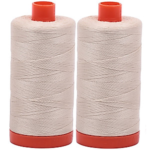 Aurifil Mako 50wt Thread 2 Large Spools: Light Beige (2310x2)