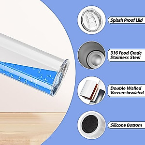 Griart 8 Pack 20 oz Sublimation Tumbler Blank Bulk Skinny Straight Hot & Cold Double Wall Insulated Tumbler with White Boxed,Lid,Plastic & Metal Straw,Rubber Bottom,Brush,Sublimation Paper,Shrink Wrap