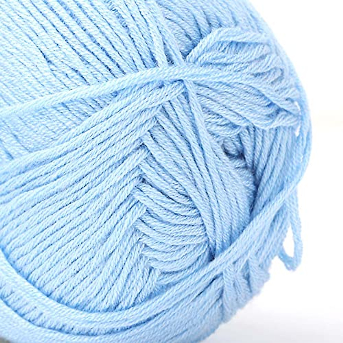 Jeanoko Popular Medium-Fine Bamboo Charcoal Line Cotton Woven Sweater Scarf Yarn with a Crochet for Knitting Crocheted Work(Sky Blue) Yarn
