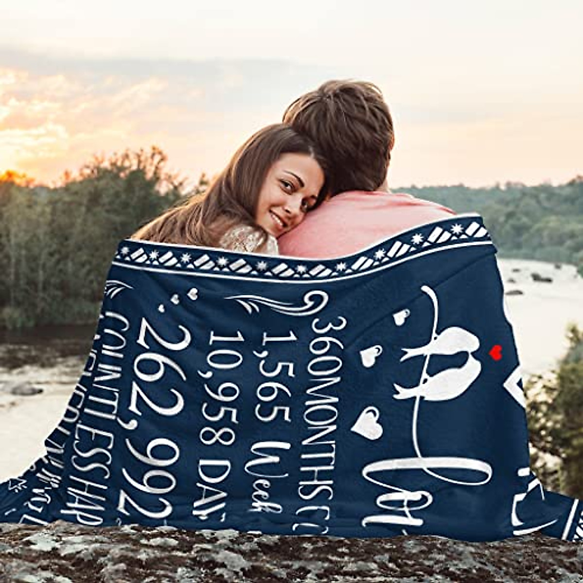 Mubpean 30th Anniversary Wedding Gifts Blanket 60"x50" - 30th Anniversary Wedding Gifts for Couples/Husband - Romantic Gifts for Him - 30th Anniversary Decorations, 30th Anniversary Wedding Gift Ideas