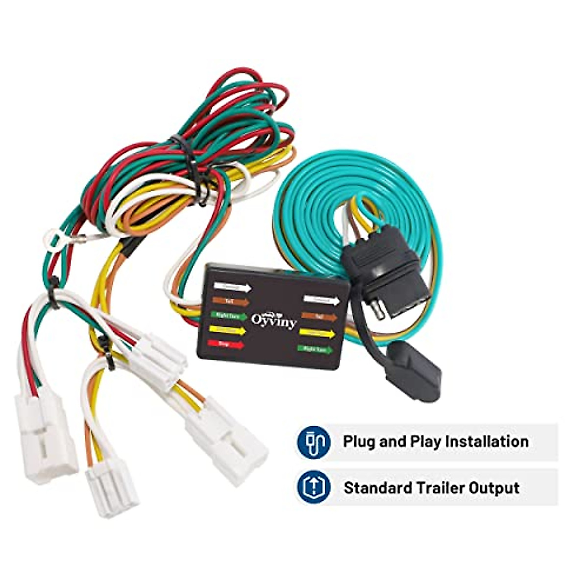 Oyviny 4 Way Flat Trailer Wiring Harness 55307 for Toyota RAV4 2001-2005, RAV4 Trailer Light Wiring