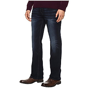 Buffalo David Bitton mens Straight Six Jeans, Authentic and Deep Indigo, 31W x 32L US