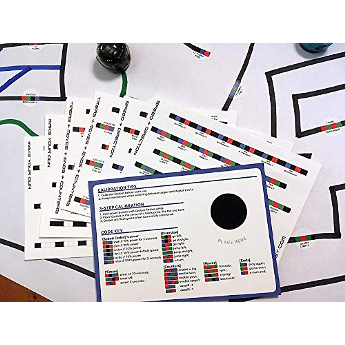 Overwrite Sticker Codes (Codes Pack) and Track Tape (3-Roll Pack) for use with Ozobot
