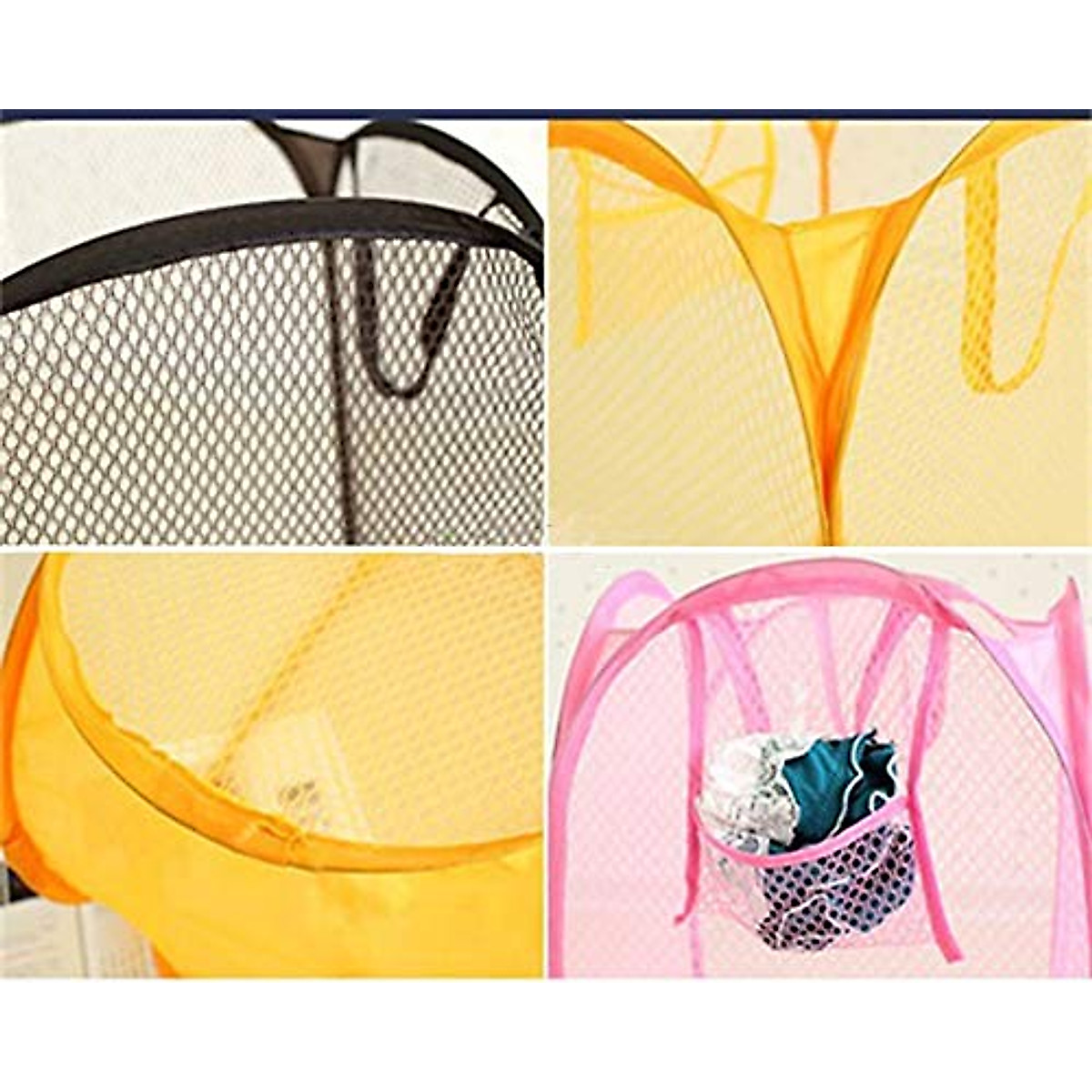 Rectangle Nursery Baskets Baby Clothes Laundry Organizer Mesh Storage Hamper for Toys Children Pop Up Trash Can,Orange