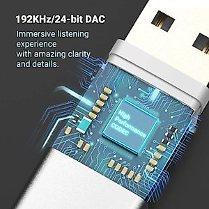 Cubilux USB to 3.5mm Audio Adapter with 192KHz/24bit DAC, USB A to 1/8” TRRS Stereo Combo Headphone Jack Dongle Compatible with Mac Pro/Mini, PS5 PS4, Windows Linux Laptop PC Computer Raspberry Pi
