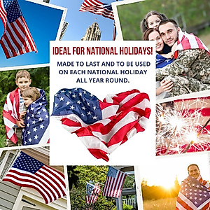 American Flag - Heavy-Duty US Flag - Embroidered Stars - Nylon USA Flag Built for Outdoors - Sewn Stripes - UV Protection - Brass Grommets (3x5 ft)