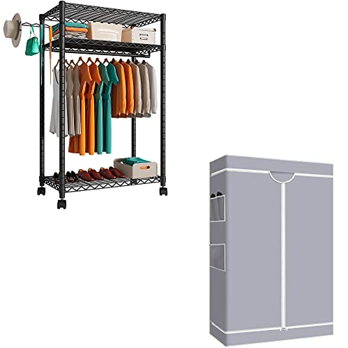 PUNION Rolling Garment Rack & Garment Rack Cover