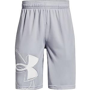 Under Armour boys Prototype 2.0 Shorts , Mod Gray (011)/White , Youth Small