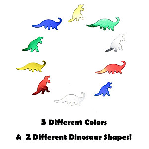 Dinosaur Metallic Confetti (75 Grams 5,250 Pieces) T-Rex Brontosaurus Jungle Foil Jurassic Dino Glitter for Kids and Children Birthday Party, Arts & Crafts by JPACO