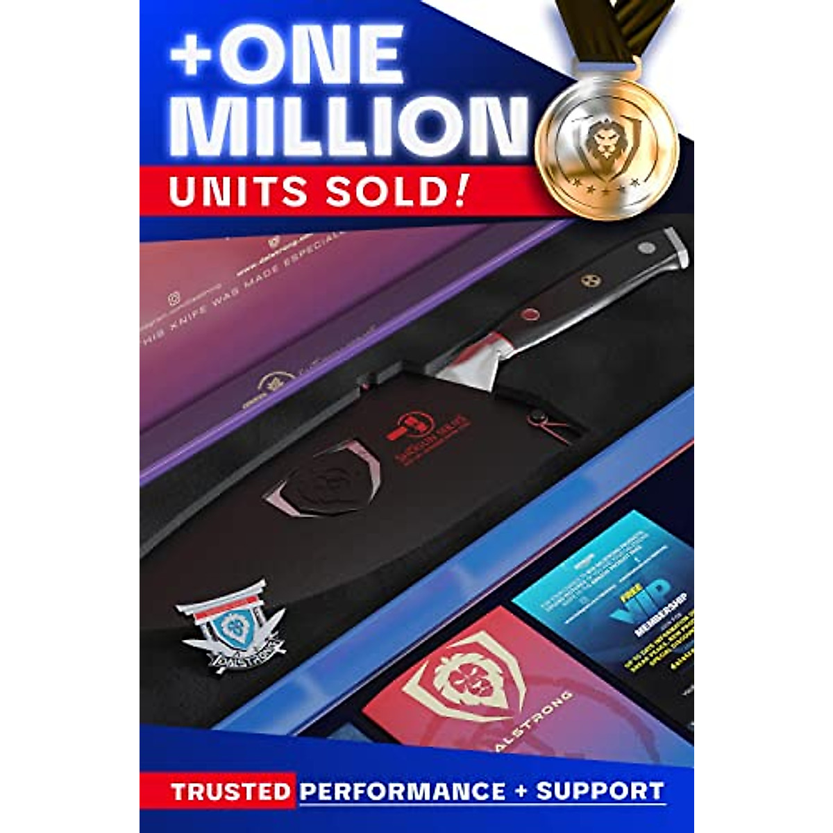 Dalstrong Shogun Elite Series Damascus Japanese AUS-10V Super Steel 67 Layers Rocker Vegetable Kitchen Knife, 7 Inches, Sheath Included