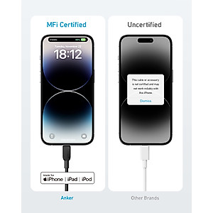 Anker USB-C to Lightning Cable, 310 USB-C to Lightning Cable (6ft), MFi Certified, Bio-Based Fast Charging Cable PowerCore 10000 Portable Charger, 10000mAh Power Bank (Black)