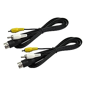 2 Pack 6FT RCA TV AV Audio Video Cord Cable for Sega Genesis 1 & Sega Master System