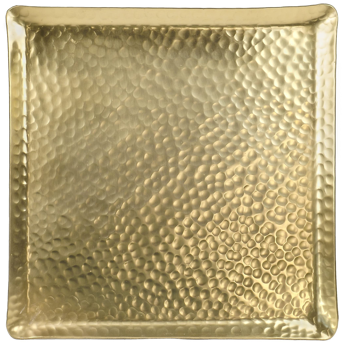 Red Co. 11.25 inch Square Large Gilded Aluminum Hammered Decorative Serving Tray