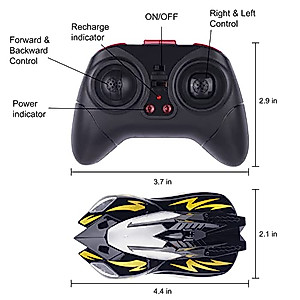 SIWMER Stunt car can Climb The Wall and Drift, Remote Control Dual-Mode Children's Remote Control car with LED Lights, Rechargeable Boy's Gift(Black)