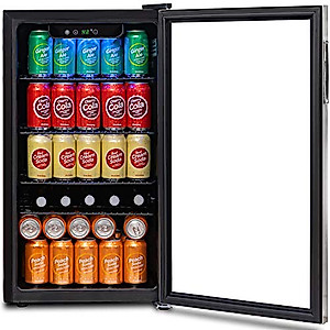 Deco Chef Beverage Refrigerator and Cooler, 118-can, Stainless Steel Triple Pane Glass Door, Temperature Control, 4 Adjustable Shelves, for Home, Apartments, Dorms, Office, Bars