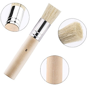 LUTER 6Pcs Wooden Stencil Brushes, Natural Bristle Stencil Brushes for Acrylic Painting, Oil Painting, Watercolor Painting, Card Making, DIY Art Crafts Project (3 Sizes)