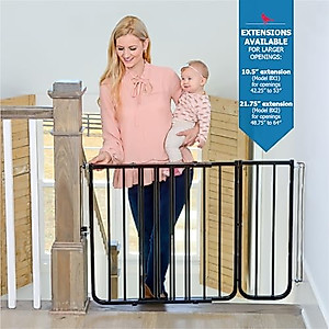Cardinal Gates SS30 Stairway Special Baby Gate for Stairs - Adjustable Indoor Dog Gate - Aluminum Safety Gate for Kids & Pets - Can be Installed at Angles - 27 to 42.5 Inches Wide - Black