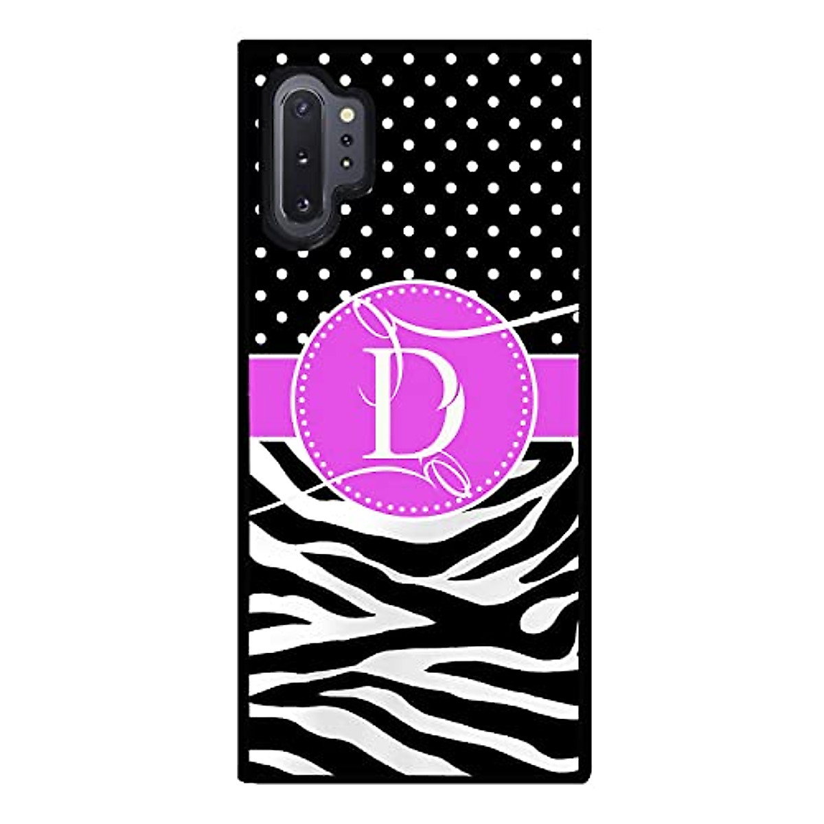 Zebra Dot Personalized Black Rubber Phone Case Compatible With Samsung Galaxy S23, S23+, S23 Ultra, S22, S22+, S22 Ultra, S21 FE, S21, S21+, S21 Ultra, S20 FE, S20 + Ultra, Note 20 Ultra,S10 S10e S10+