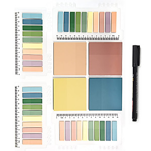 1000 Sheets Transparent Sticky Notes,Waterproof Translucent Color Morandi Sticky Tabs,See Through Sticky Notes, Pastel Clear Self-Sticky Page Flags Book Markers Stickers