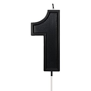 LUTER 3.94 Inches Oversized Birthday Candles Black Birthday Cake Candles Number Candles Cake Topper Decoration for Wedding Party Kids Adults, Number 1