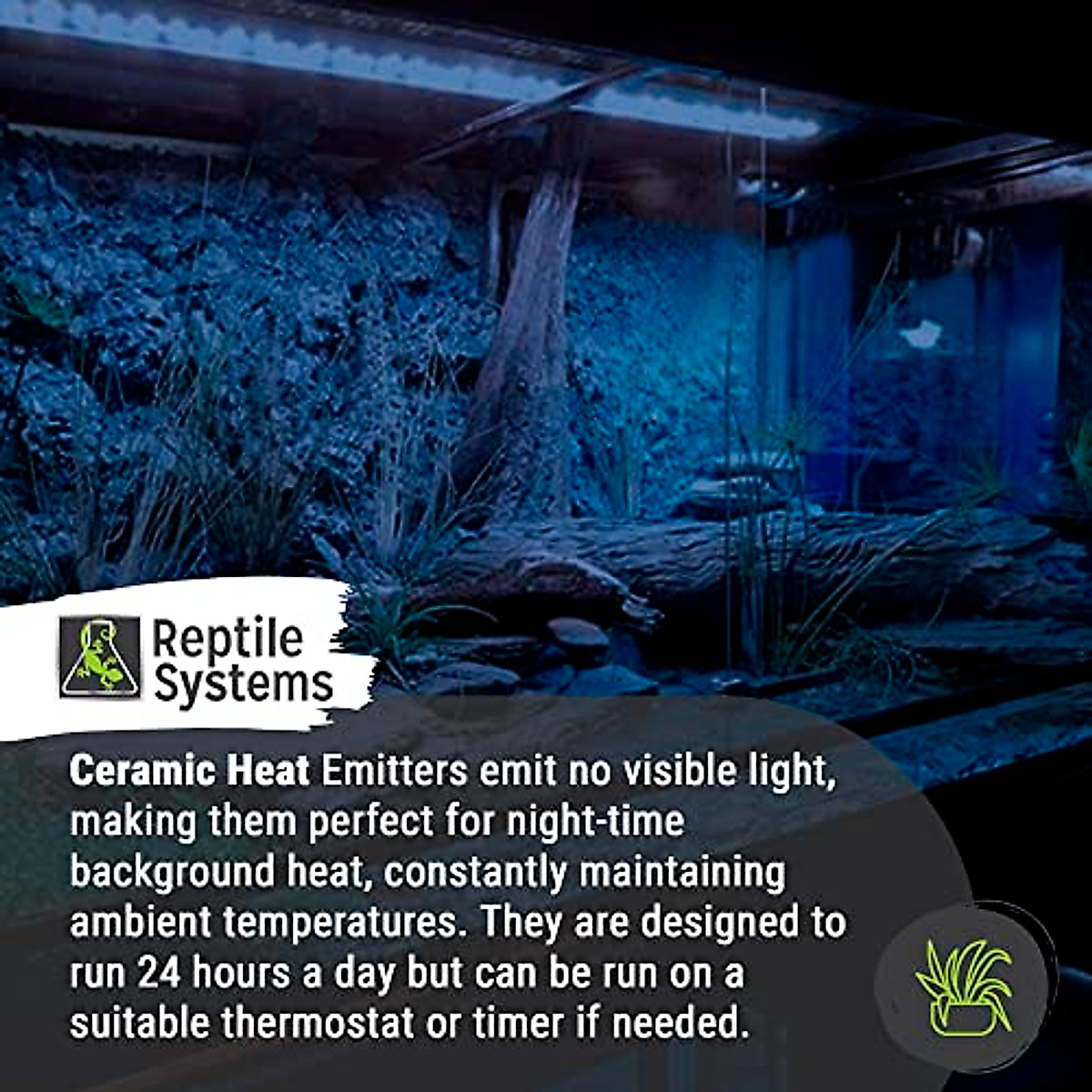 Reptile Systems Ceramic Heat Emitter (Che), 100W – Reptile, Amphibian, Mammal & Baby Chick: Heat Basking for Terrariums, Vivariums, Paludariums, Enclosures & Cages