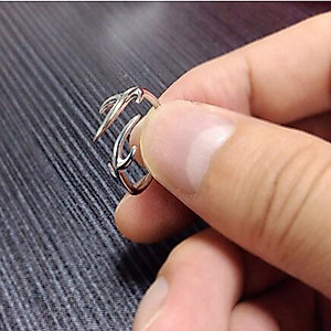 Looyar S925 Sterling Silver Christmas Antlers Ring Adjustable Anti Allergy Rings