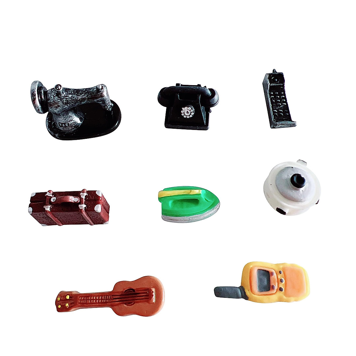 SIX VANKA 25pcs Miniature Resin Retro Home Appliances Decoration Sets Cameras Telephone Photo Props DIY Pretend Play Doll House