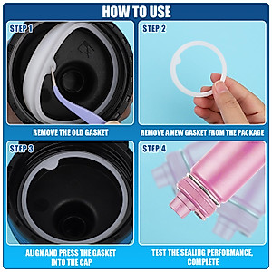 5pcs Replacement Gasket for Takeya Actives, Water Bottle Lid Gaskets Compatible Replacement Ring 18oz 22oz 24oz 32oz 40oz Water Bottle Washer with Spout Cap Rubber Seals(Not for Takeya Original)