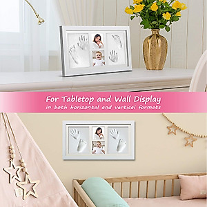 Baby Hand and Footprint Kit, Baby Picture Frame Kit, Baby Nursery Memory Art Kit Frames,1200 Grams of Clay - Best Baby Shower Gifts for Newborn, Twin Babies, New Mom Gift Set.