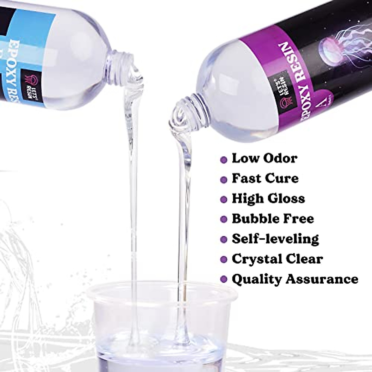 LET'S RESIN Crystal Clear Epoxy Resin, 64oz Bubbles Free Epoxy Resin, Table Top & Bar Top Casting Resin, Clear Epoxy Resin for Art Crafts, Jewelry Making