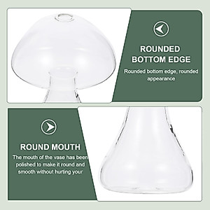 BESPORTBLE 1PC Mushroom Glass Vase Flower Planter Vase Transparent Terrarium Vase Container for Hydroponic Plants Home Dorm Garden Decor (Style2)