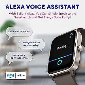 OCTANDRA Ignite VeryFit 1.8" Alexa Built-in Bluetooth Answer Call Smart Watch HR Heart Rate Blood Oxygen Saturation Sleep Monitor Step Counter Fitness Tracker Watches for Men Women (IDW01 BT) (Brown)