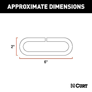 CURT 49950 Weld-On Raw Steel Safety Chain Loop, 10,000 lbs