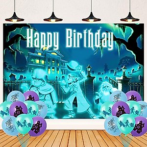 Haunted of Mansion Party Banner, Halloween Horror Backdrop 7x5 Haunted of Mansion Background Haunted of Mansion Themed Backdrops for Haunted of Mansion Party Supplies Background Birthday