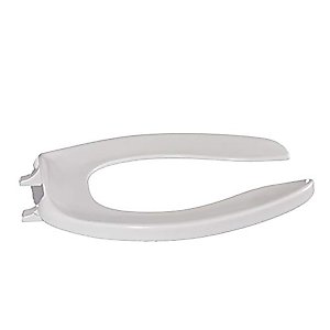 Centoco AM500STSCCSS-001 Antimicrobial Elongated Plastic Toilet Seat, Open Front No Cover, Stainless Steel Hinges, Heavy Duty Commercial Use, Off-White