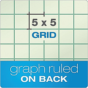 TOPS Engineering Computation Pad, 8-1/2" x 11", Glue Top, 5 x 5 Graph Rule on Back, Green Tint Paper, 3-Hole Punched, 200 Sheets (35502)