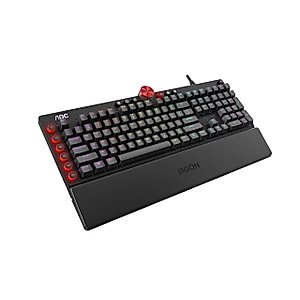 Agon Tournament-Grade RGB Gaming USB 2.0 Type-A Mechanical Keyboard, Cherry MX Blue Switches, NKRO, Dedicated Macro & Multimedia Buttons, Light FX Sync, G-Tools Software (AGK700)