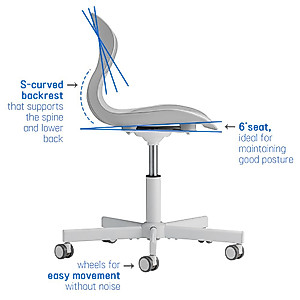 Roichen Wow Chair, Posture Correct, Office Chair, Dining Chair, Living Room Chair, Reading, Studying, Lumbar Support, Ergonomic, Height Adjustable
