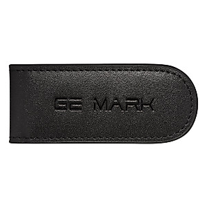 GE MARK Leather Money Clip - Strong Magnets Holds 30 banknotes - for Men - Cash & Card - Gift Box(black)