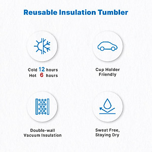 Bluwing Tumbler with Handle-30 oz Stainless Steel Double Wall Insulated Tumbler with Lid, Travel Leak Proof Coffee Mug Cup, BPA Free（Canyon Red