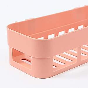 Muellery Adhesive Wall Mounted Shelf Hanger Hanging on Wall Stick Bathroom Kitchen Pink TPQU96103